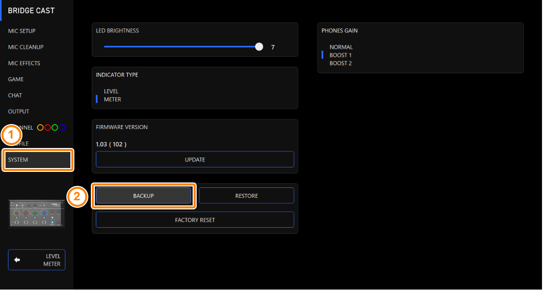 BRIDGE CAST: Backing Up/Restoring the Settings (Windows) – Roland ... BRIDGE CAST: Backing Up/Restoring the Settings (Windows) – Roland ...