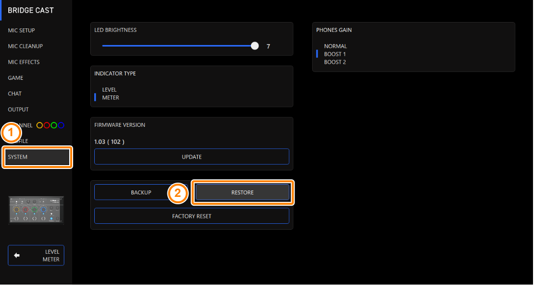 BRIDGE CAST: Backing Up/Restoring the Settings (Windows) – Roland ...